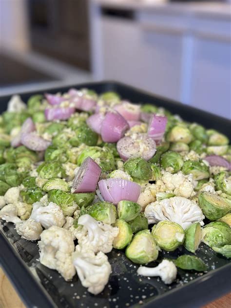 Roasted Cauliflower Brussel Sprouts Mediterranean Healthy Living