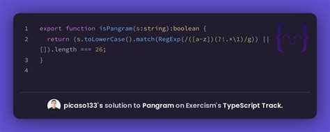 Picaso133s Solution For Pangram In Typescript On Exercism