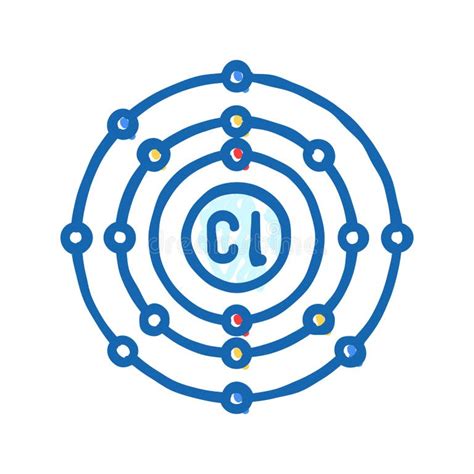 Ilustração De Odle Do ícone Do átomo De Cloro Ilustração Do Vetor
