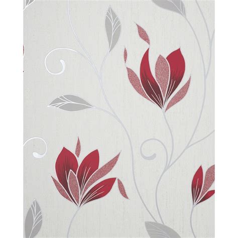M1718 Synergy Ruby Floral Wallpaper by Fine Décor