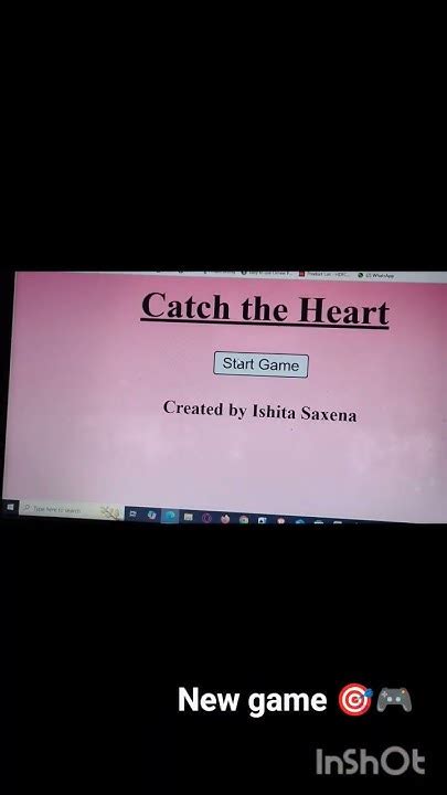 Heart Catching Game Using Html Css And Javascript Youtube
