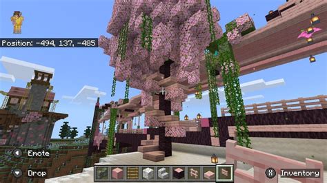 A Giant Cherry Blossom Bridge My First Ever Build Rminecraft