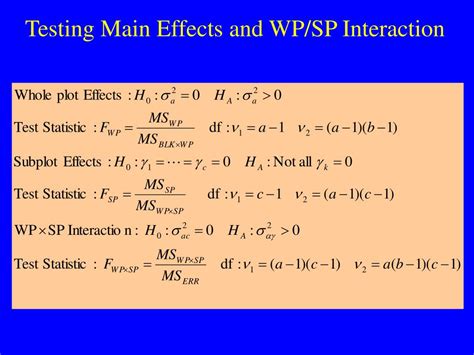 ppt design and analysis of split plot experiments univariate analysis powerpoint presentation