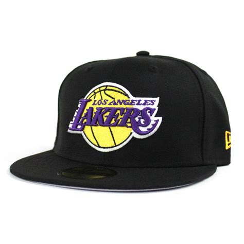 Los Angeles Lakers New Era 59fifty Fitted Hat Black Gray Under Brim