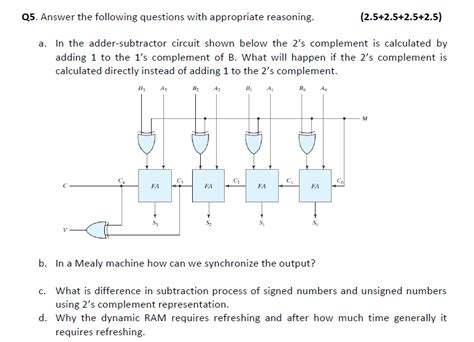 Solved Q5 Answer The Following Questions With Appropriate