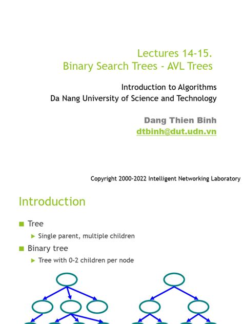 Lectures 14 15 Binary Search Trees Avl Trees Pdf Algorithms