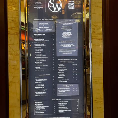 Sw Steakhouse Las Vegas The Strip Menu Prices And Restaurant