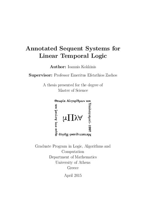 Pdf Annotated Sequent Systems For Linear Temporal Logic