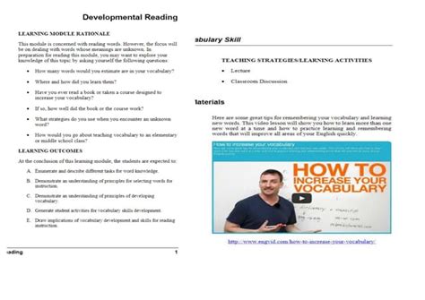 Developmental Reading Lesson 5 Docx