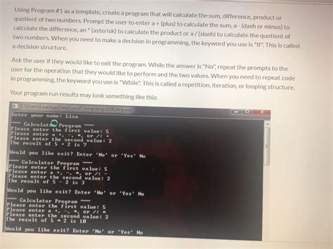 Solved Using Program 1 As A Template Create A Program That