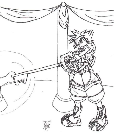 Kingdom Hearts Coloring Pages Sora