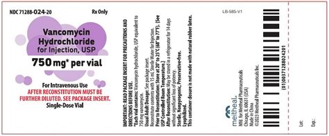 Dailymed Vancomycin Hydrochloride Injection Powder Lyophilized For Solution