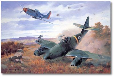 Yeagers First Jet By Roy Grinnell Me262 And P 51