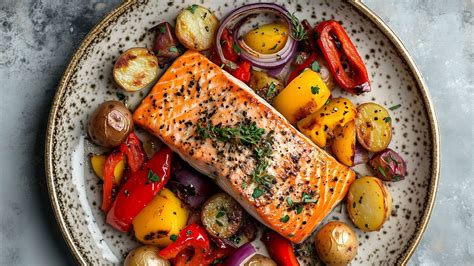 Easy Salmon Recipe Honey Garlic Baked Salmon With Roasted Vegetables