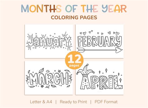 Months Of The Year Coloring Sheet 2025