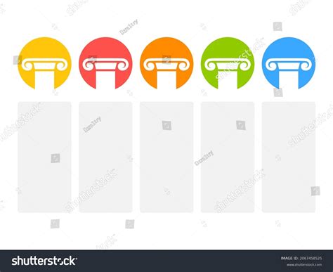 Five Pillars Icon Chart Clipart Image Stock Vector Royalty Free