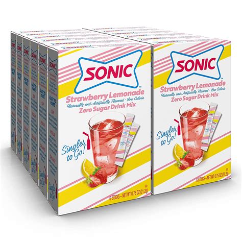 Sonic Strawberry Lemonade Singles To Go Powdered Drink Mix Quantity Of 12 Boxes