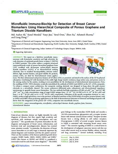 Pdf Microfluidic Immuno Biochip For Detection Of Breast Cancer Biomarkers Using Hierarchical