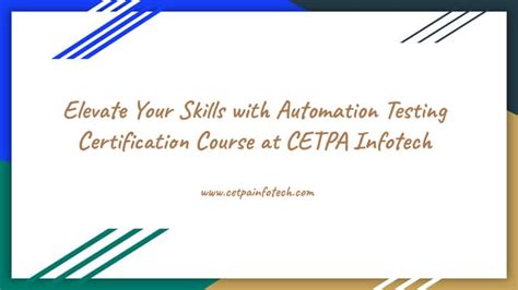 automation testing certification course pdf