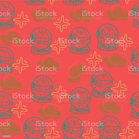 벡터 크리스마스 일러스트레이션과 귀여운 원활한 패턴 벡터 손으로 그린 요소 선물 양말 및 모자 추상적 인 장소 색종이 포장지를위한 좋은 그림 12월에 대한 스톡 벡터 아트