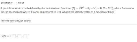 solved question 11⋅1 point a particle moves in a path