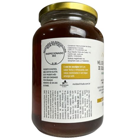 Mel Cru Flores De Eucalipto 800g Mel De Altitude