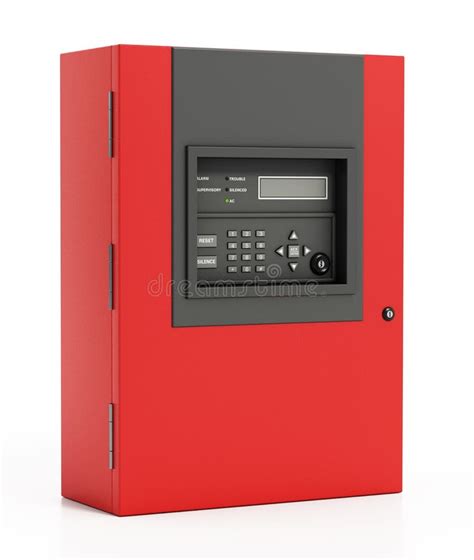 Fire Detection Alarm Monitor Panel System 3d Illustration Stock