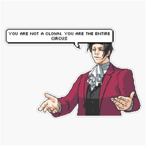 Miles Edgeworth Circus Meme Sticker Vinyl Bumper Sticker