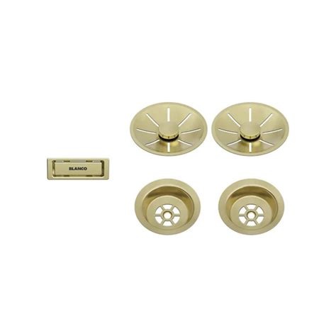 Blanco Waste And Overflow Set Double Bowl Satin Gold