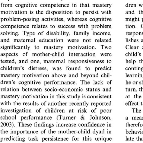 final hierarchical regression model for variables predicting mastery