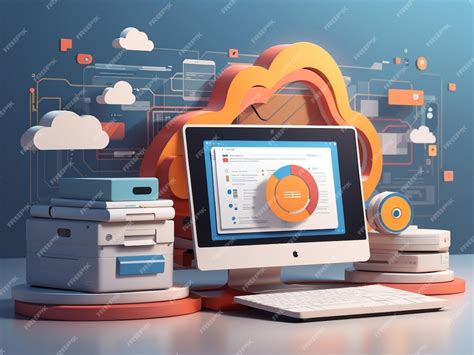 Premium Ai Image Efficient Data Management Computer Laptop With