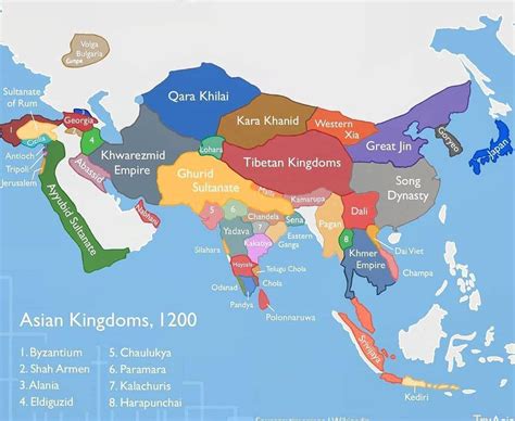 Asian Kingdoms In 1200ce Maps On The Web