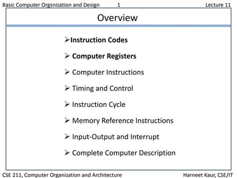 Instruction Codes And Computer Registers Ppt