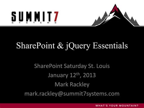 sharepoint and jquery essentials ppt