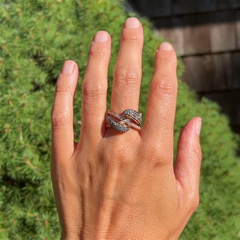 Chocolate And Vanilla Diamond Crossover Ring By Le Vian In 14k Rose