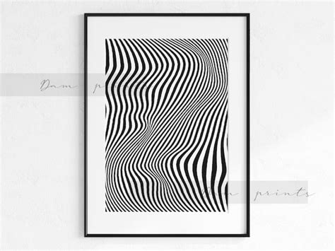 Op Art Psychedelic Distorted Vertical Lines Illusion Etsy Uk