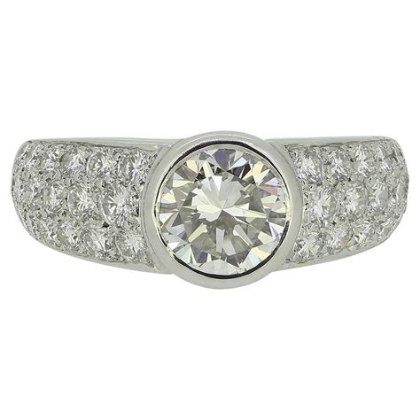 Cartier 341 Carat Round Brilliant H Vvs2 Diamond Platinum Wedding Ring