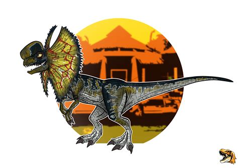 Jurassic Park Dilophosaurus Artwork By Jurassiclord On Deviantart
