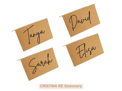 Rustic Brown Place Cards Cristina Re Linen Wedding Guest Name 10pk Etsy