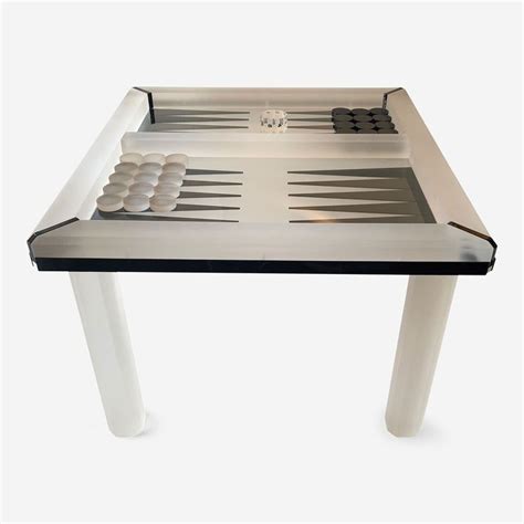 Frosted Lucite Backgammon Table