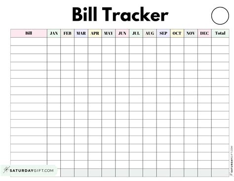 Bill Organizer Template 39 Cute And Free Printable Bill Trackers