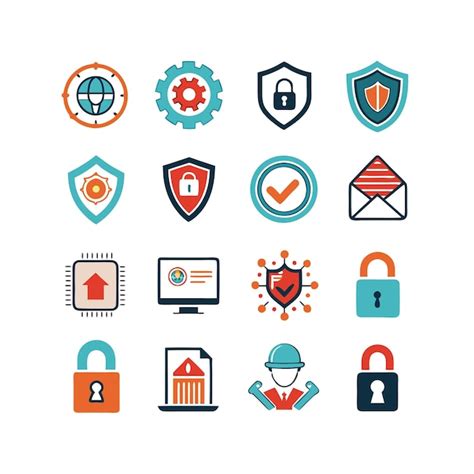 Premium Vector Security Icon Set Collection Vector Illustration