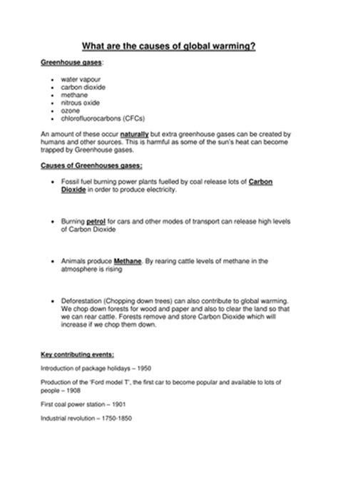 Global Warming Teaching Resources Global Warming Teaching Resources