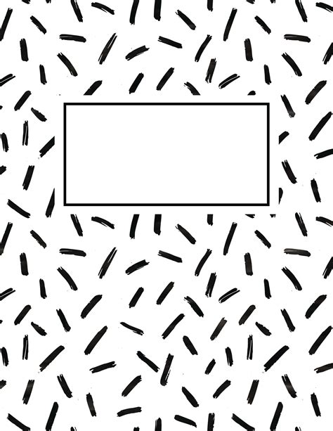 Printable Black And White Feather Binder Cover Artofit