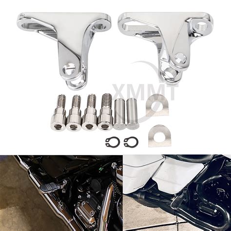 Chrome Rear Passenger Footpegs Footboard Mini Mount For Harley Touring