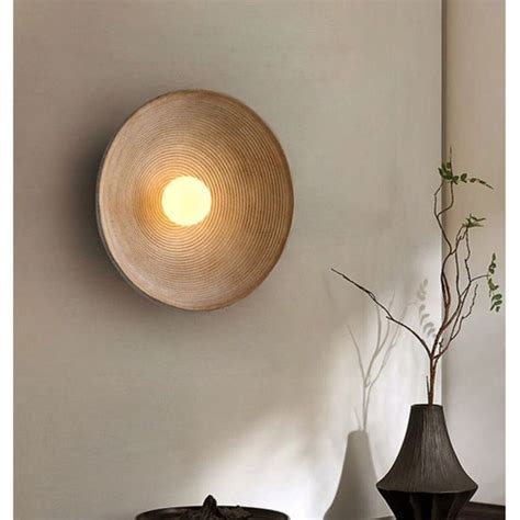 Round Wood Wall Sconce Etsy