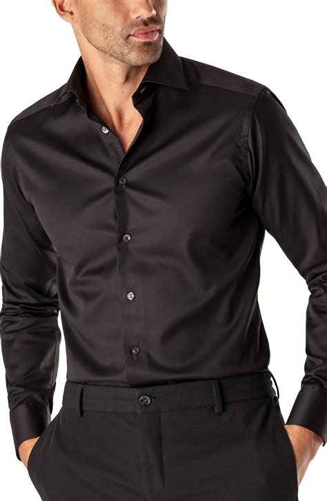 Eton Slim Fit Cotton Twill Dress Shirt Nordstrom Black Dress Shirt
