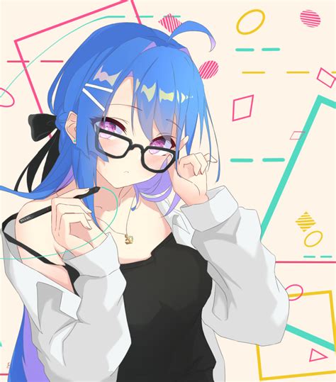 Safebooru 1girl Absurdres Adjusting Eyewear Ahoge Alternate Costume