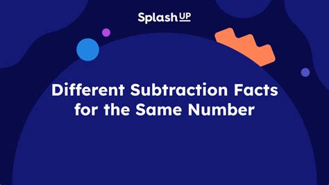 Different Subtraction Facts For The Same Number Math Lesson Plans