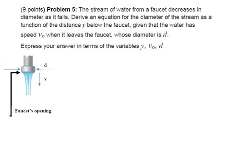 solved 9 points problem 5 the stream of water from a